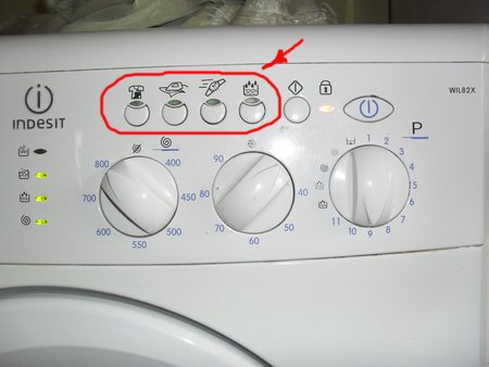 Washing modes in the Indesit washing machine (programs)