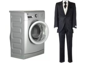 Is it possible to wash a men's suit in a washing machine?