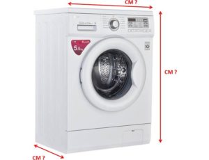 LG washing machine dimensions: height, width, depth