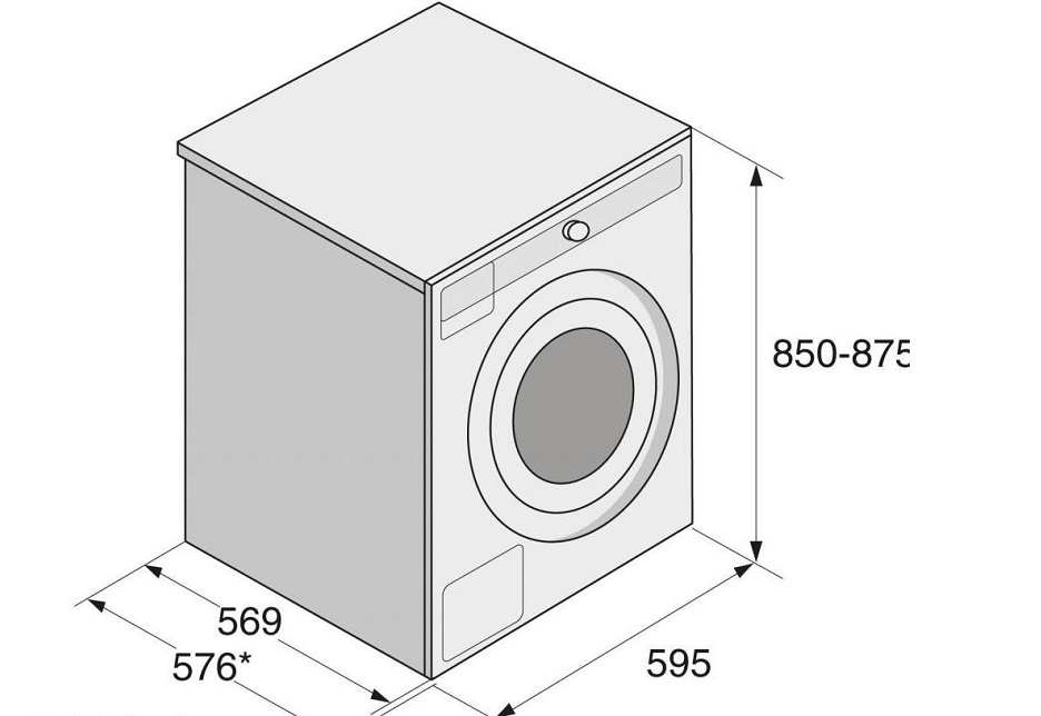 Dimensions of Miele washing machines: height, width, depth