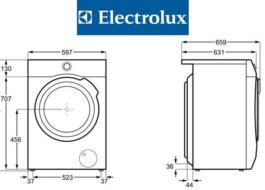 Standard dimensions of a washing machine: height, width, depth