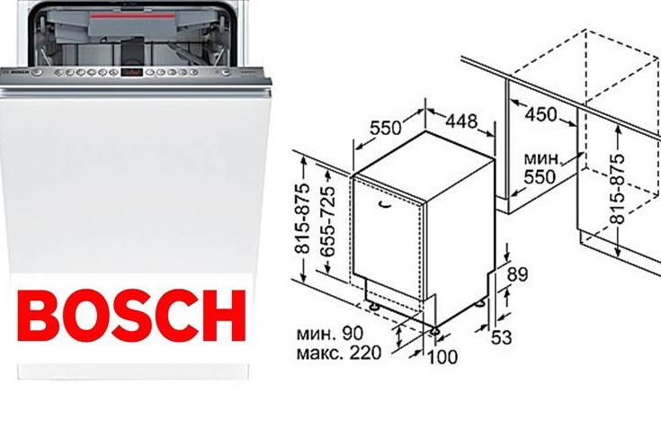 Bosch dishwasher dimensions: width, height, depth